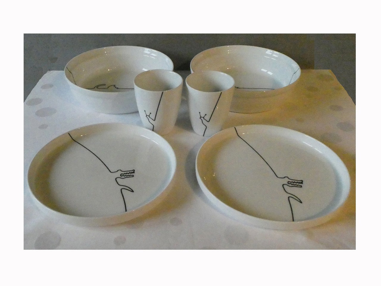 2 X kinderservies, serviesset, ontbijtservies, Pernille Vea, Contour ...
