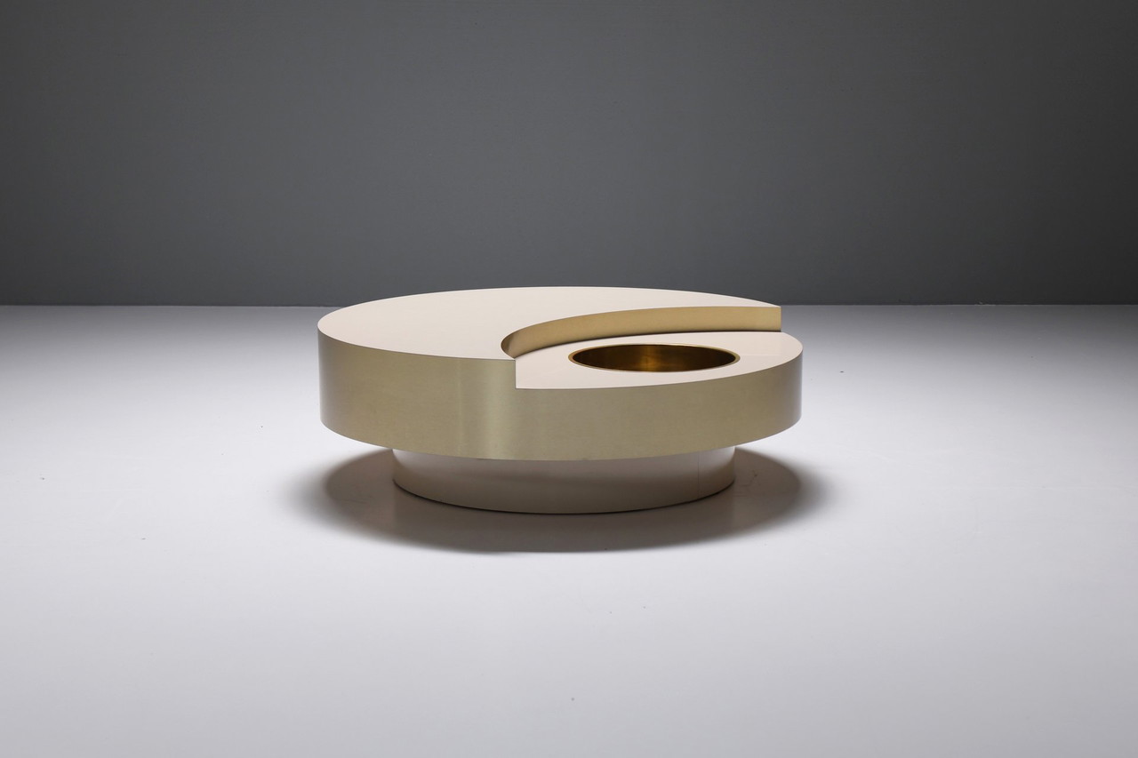 Zeldzame draaibare TRG salontafel met bar van Willy Rizzo voor Willy ...