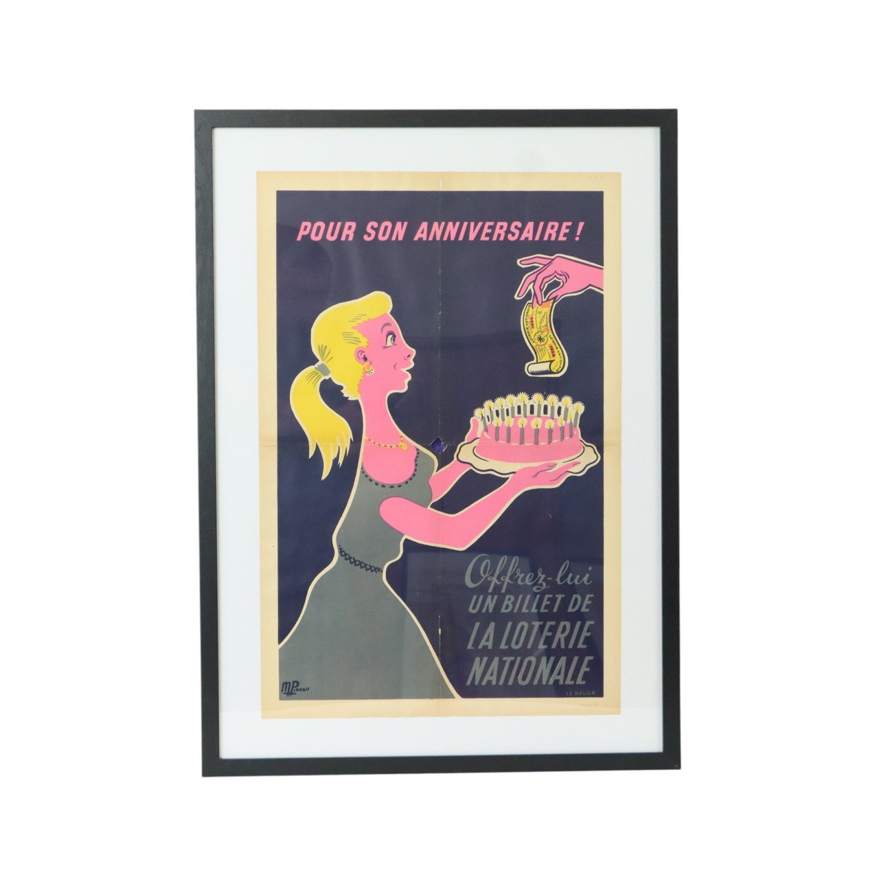 Ingelijste Reclame Poster Loterie Fifties M. Pineau | €89 | Whoppah