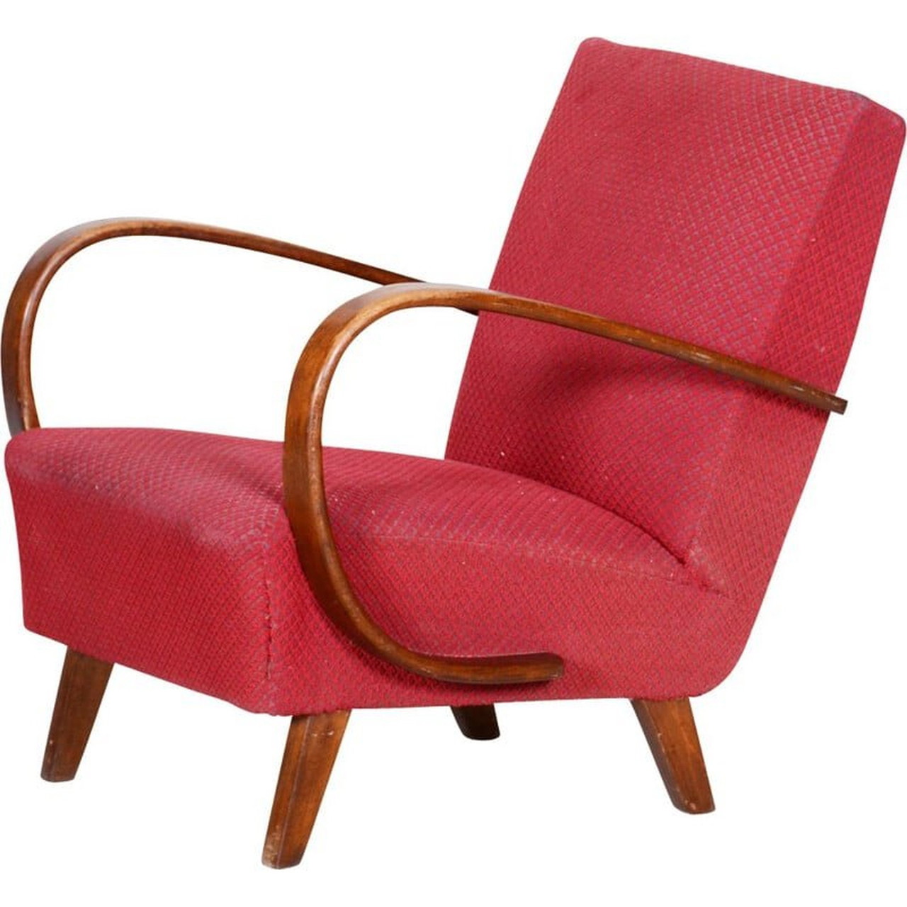 Vintage rode Art Deco fauteuil, jaren 1930 | €410 | Whoppah