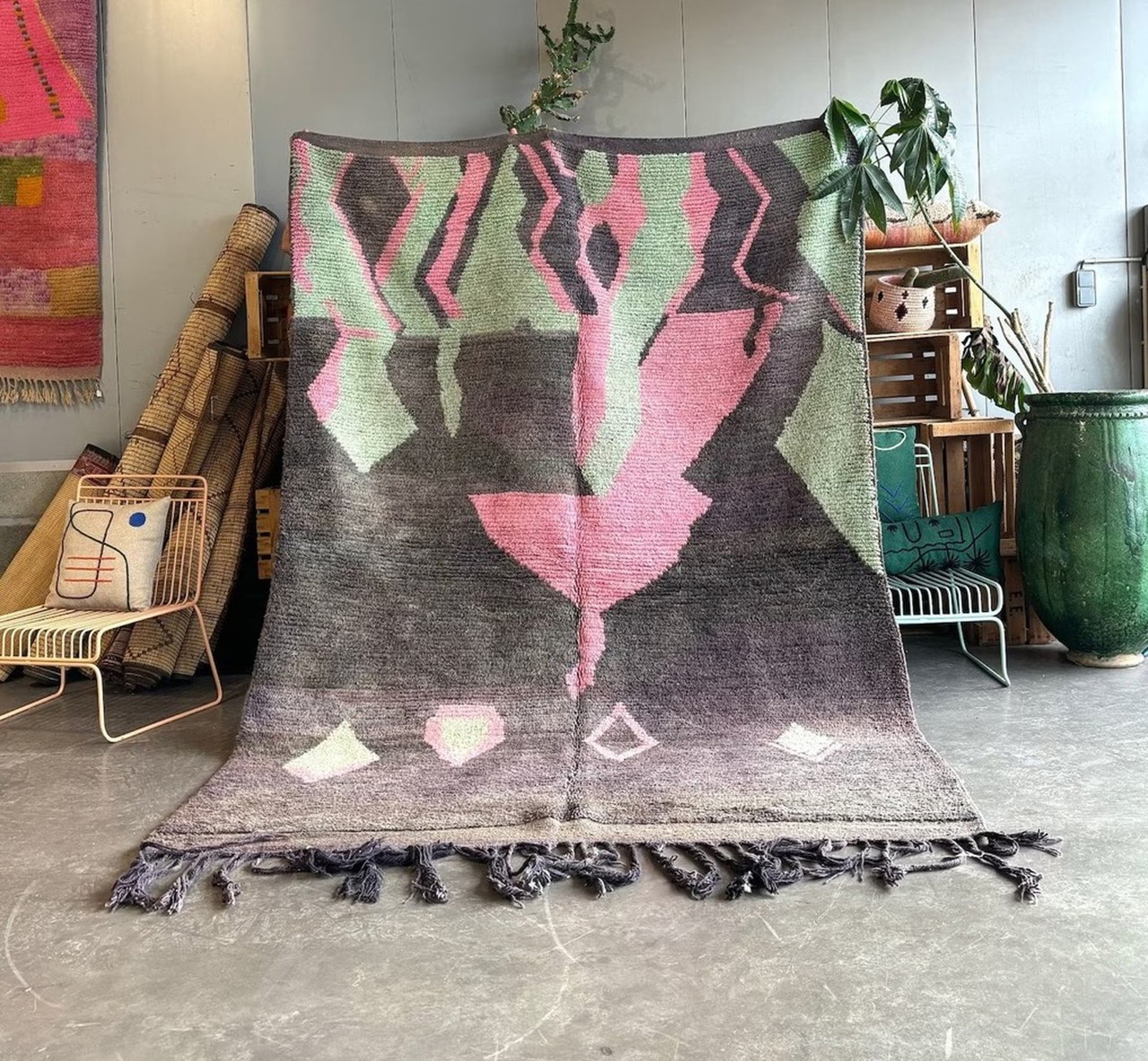 Modern Marokkaanse Abstract Boho Boujad-tapijt | €819 | Whoppah