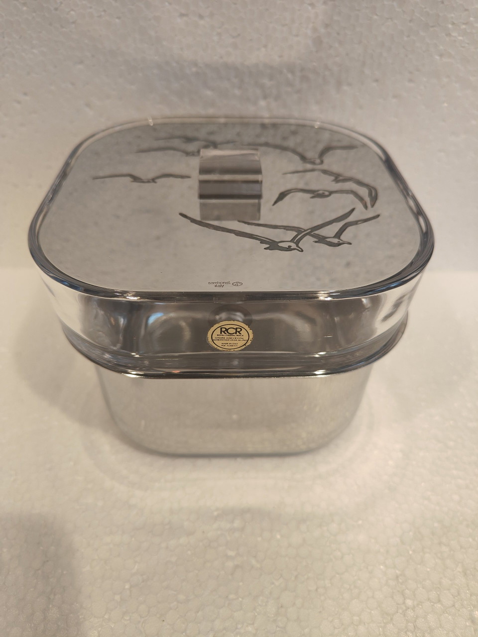 Glass And Steel Ice Bucket From Roberto Sambonet, 1980s | €195 | Whoppah