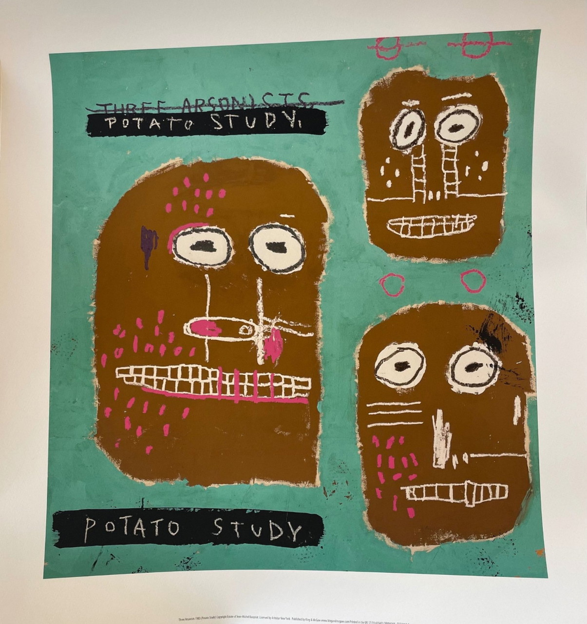 Jean Michel Basquiat d'après (1960-1988), Trois arstonistes, 1983 ...