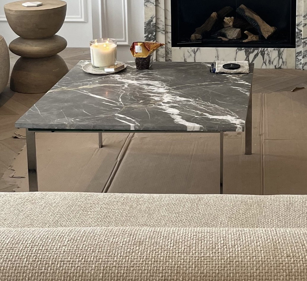 Marble coffee table chrome legs store