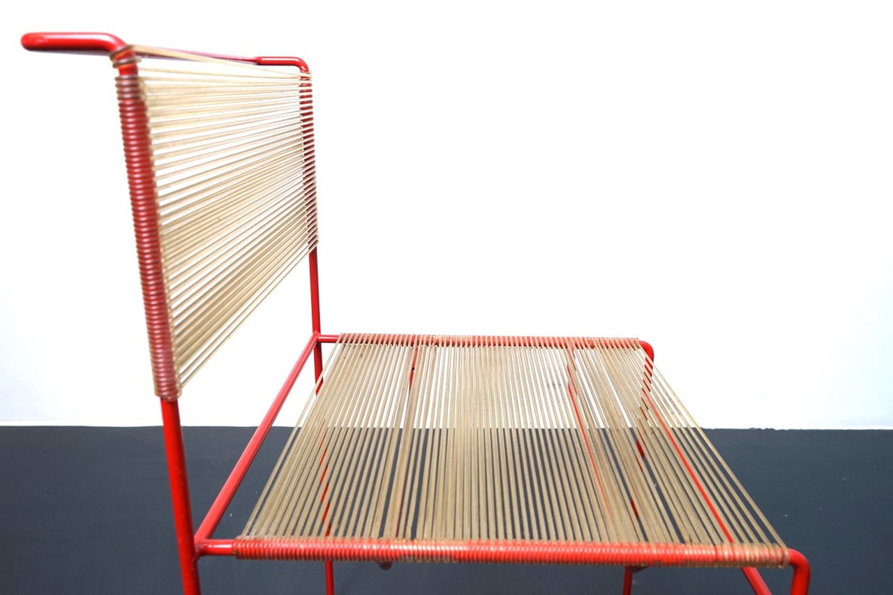 Red Spaghetti Chairs by Giadomenico Belnti for Fly Line, Italy, 1970s ...
