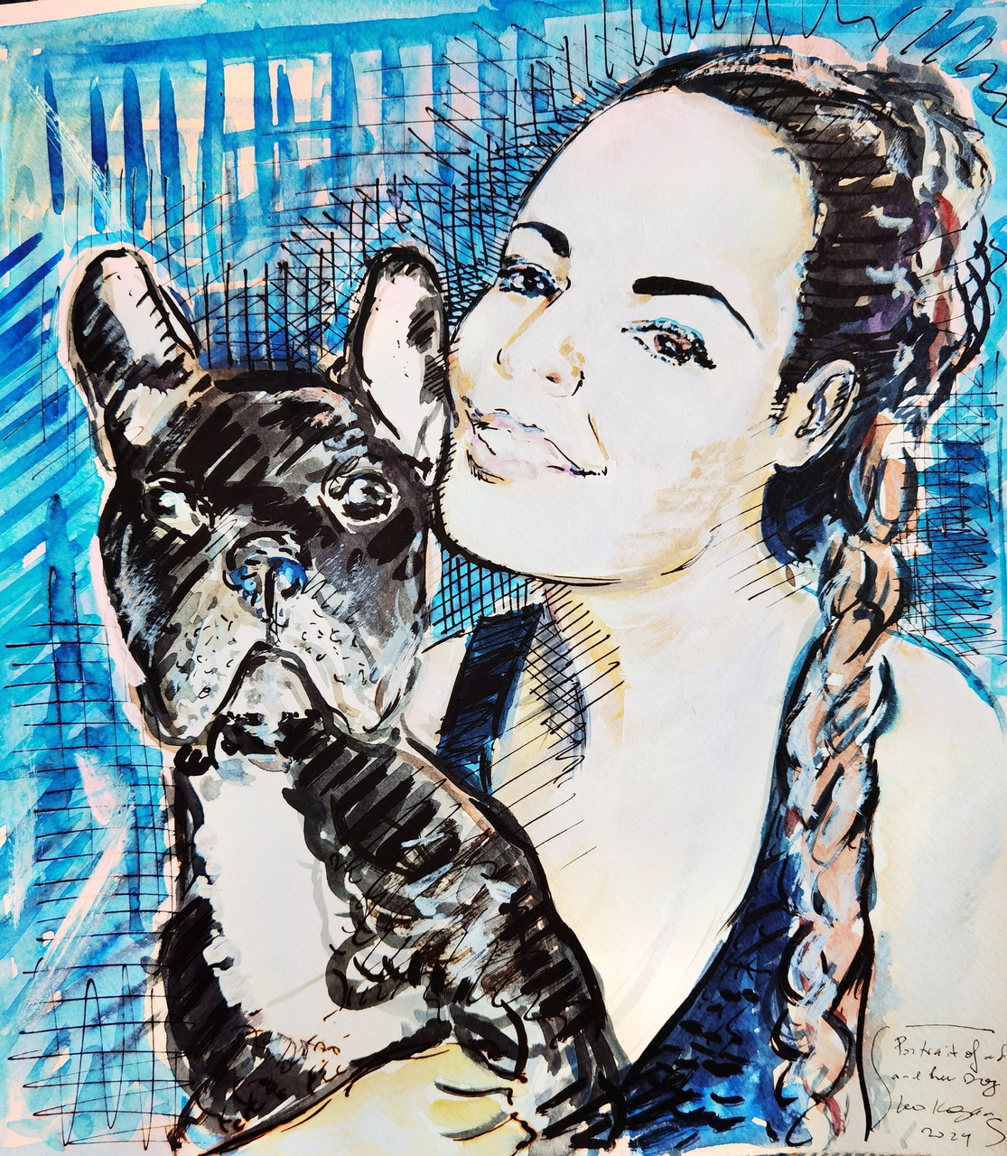 Leo Kogan - Portrait d'une fille avec son chien | €45 | Whoppah