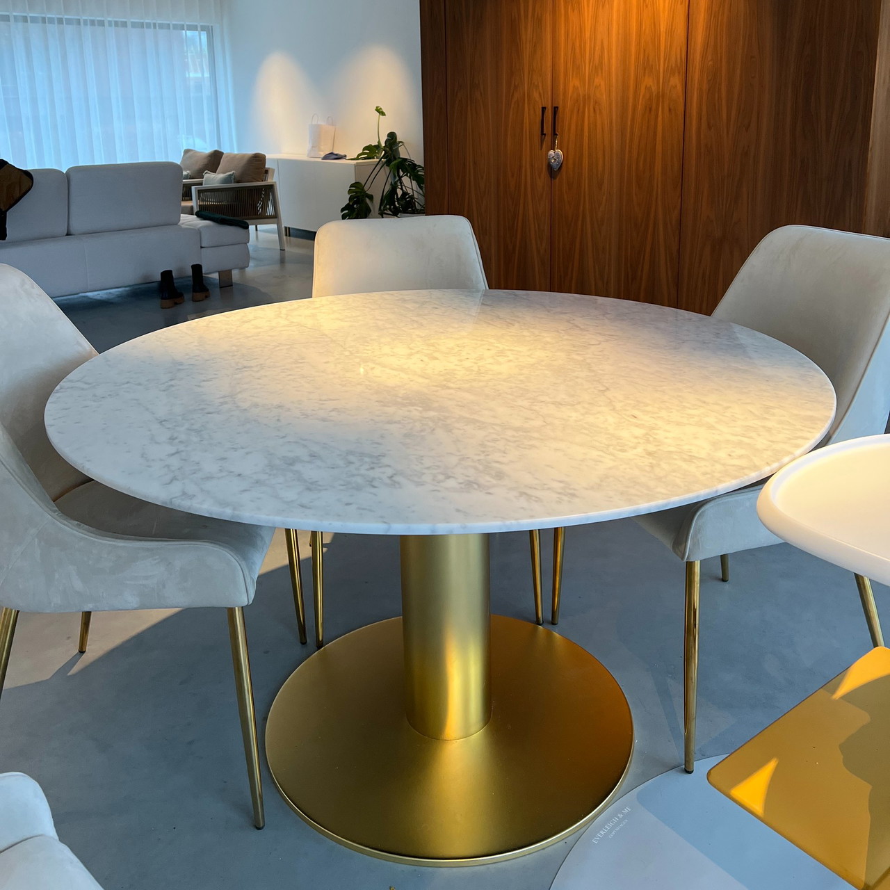 Gubi white marble dining table