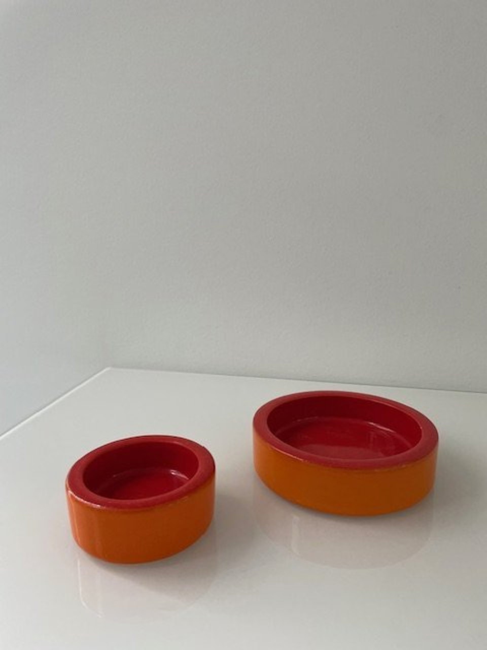 Vintage Retro Bowls Orange And Red Glazed Ceramic | €10 | Whoppah