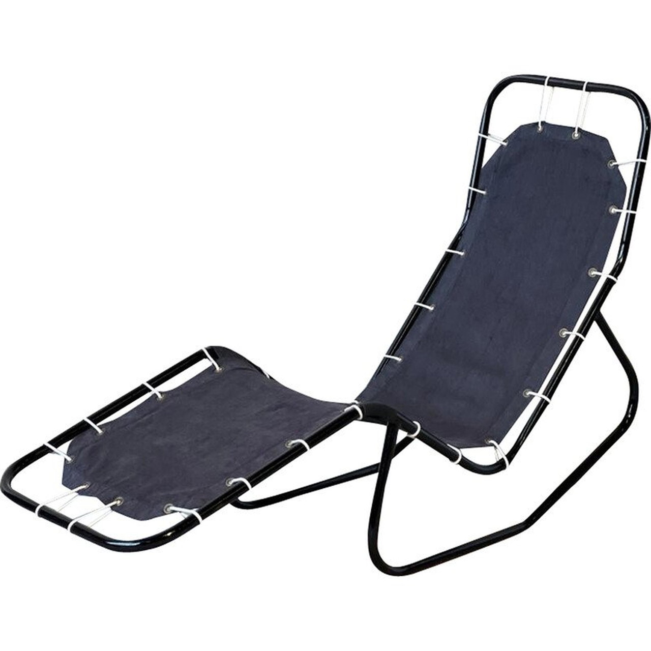 Vintage "Barwa" chair in black lacquered metal and fabric by John ...