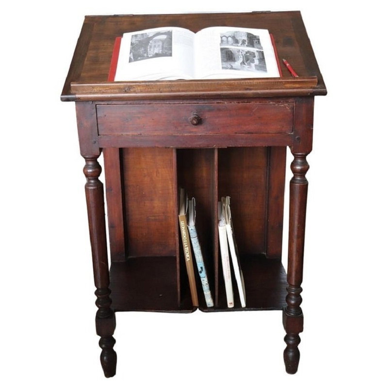 Antique Writing and Reading Stand Lectern in Poplar Wood, Italy 19th ...
