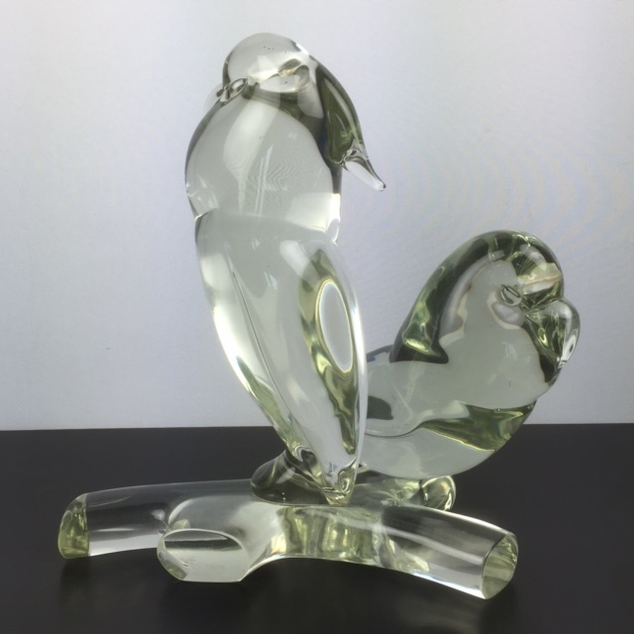 Glass object "Parakeets" by Mario Pinzoni glass object for Seguso Vetri ...