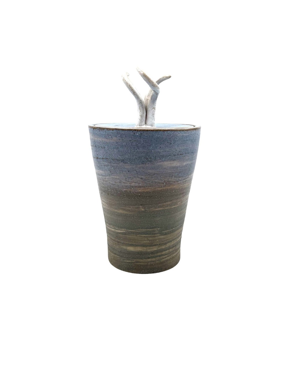 Mid-Century Modern Style Blue Artistic Ceramic Vase, Gabriele Bucci ...