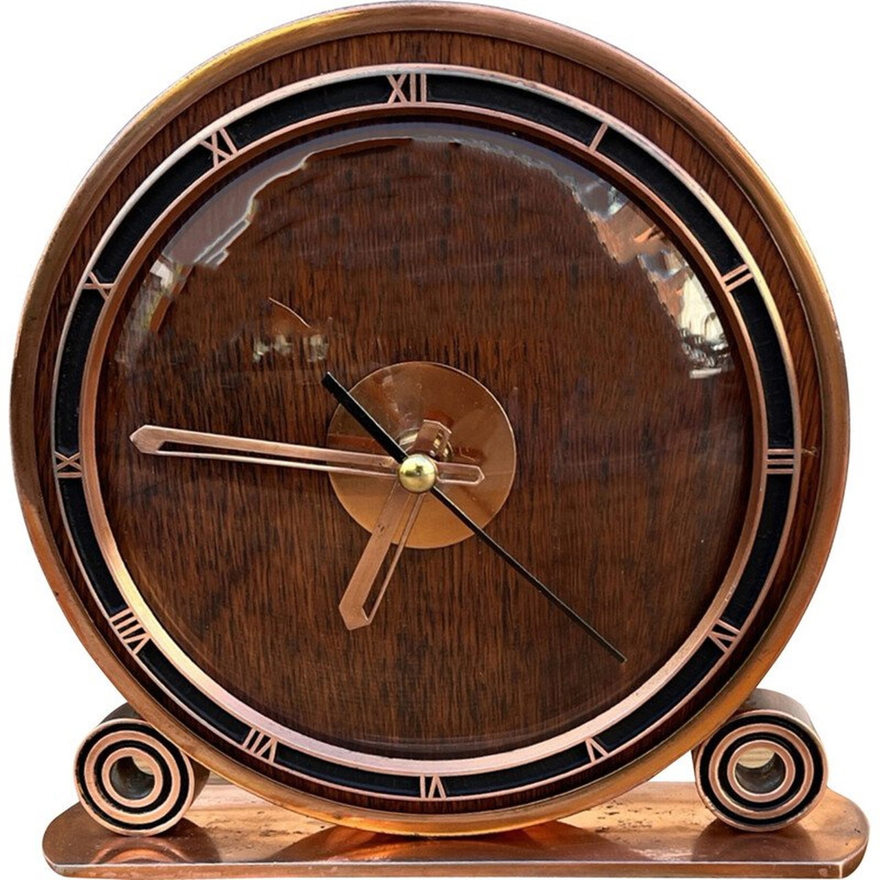 Vintage electric copper fireplace clock by Kienzle, Germany 1970s | € ...