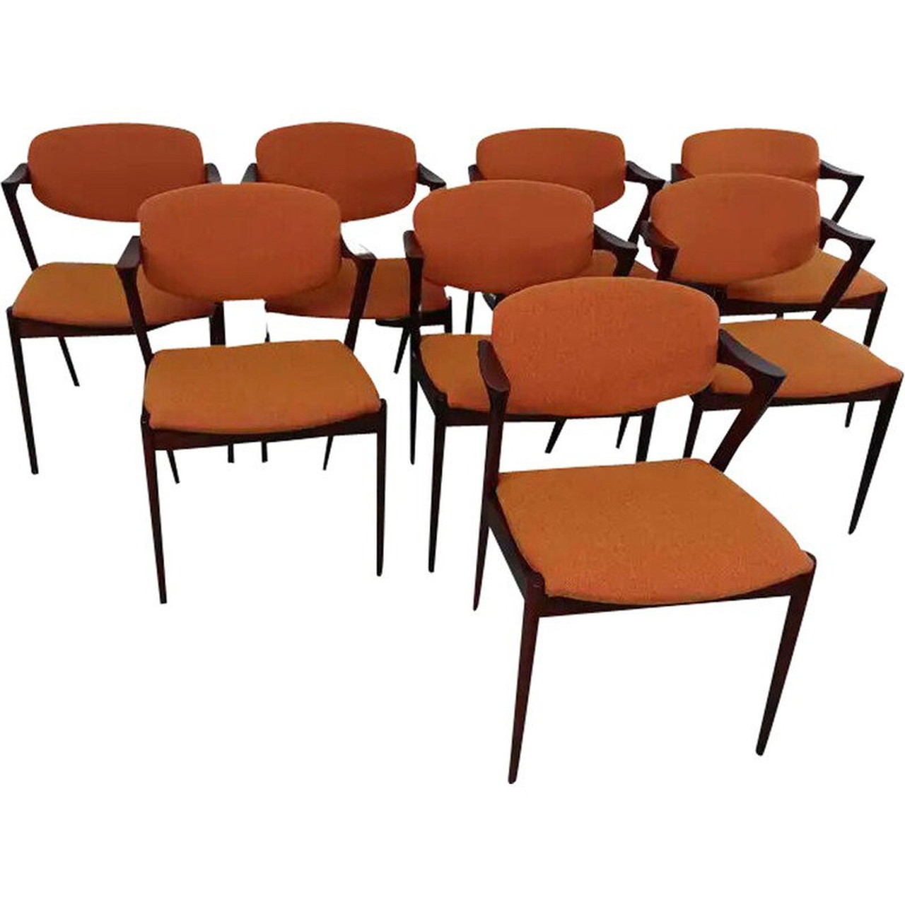 8 Fully Restored Costumized Rosewood dining chairs by Kai Kristiansen ...