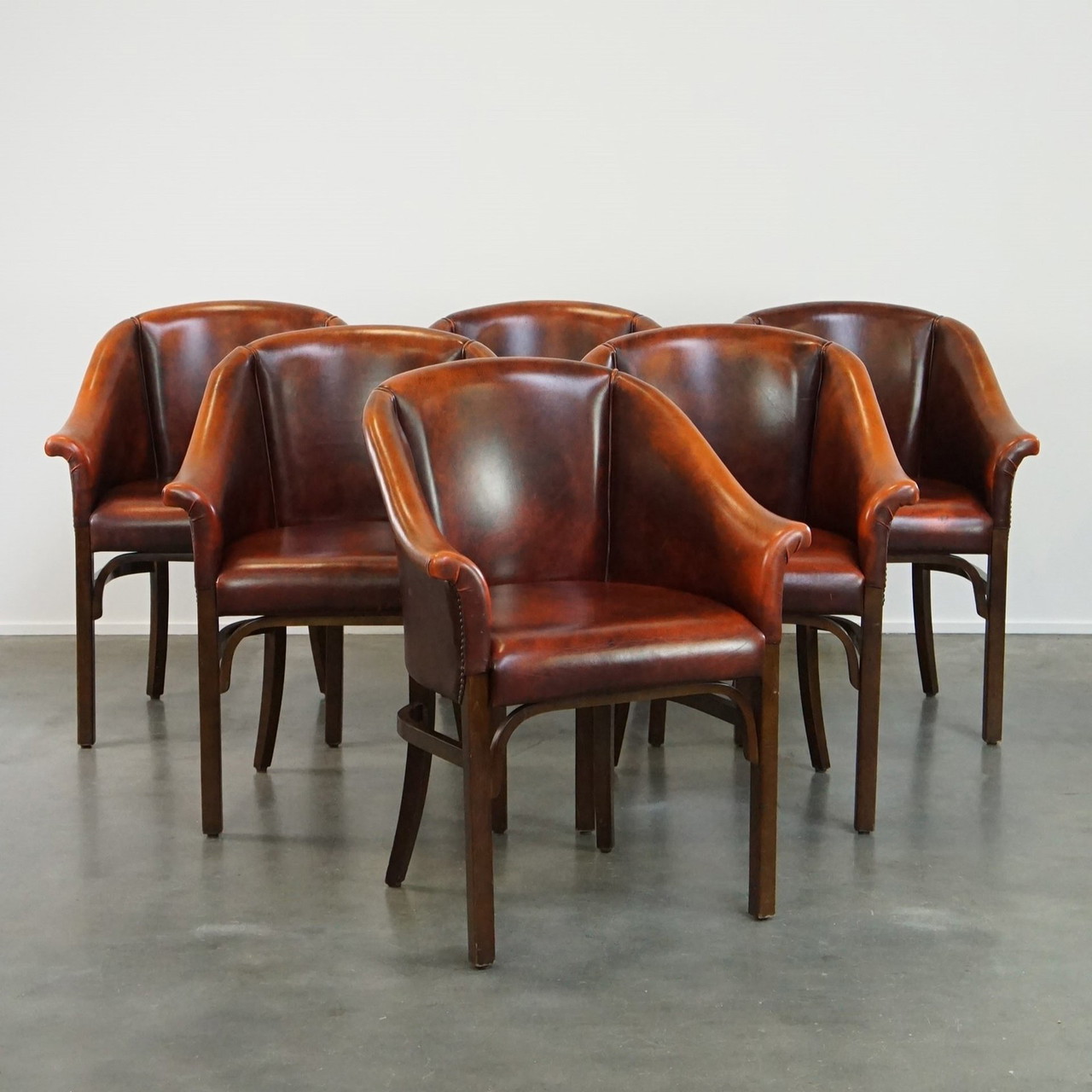 6 X Beef Leather Dining Chairs/ Tubchairs | €2,600 | Whoppah