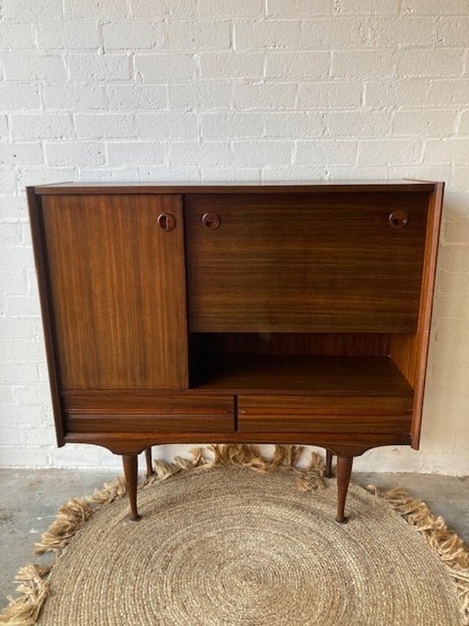 Retro Vintage Mid-Century Sideboard, High-Board, Mid-Board, Bar Cabinet ...