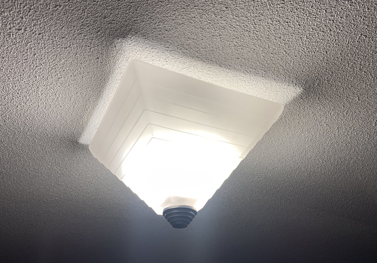 Frosted Glass Pyramid-Shaped Flush Ceiling Light - Set Of 3 | €450 ...