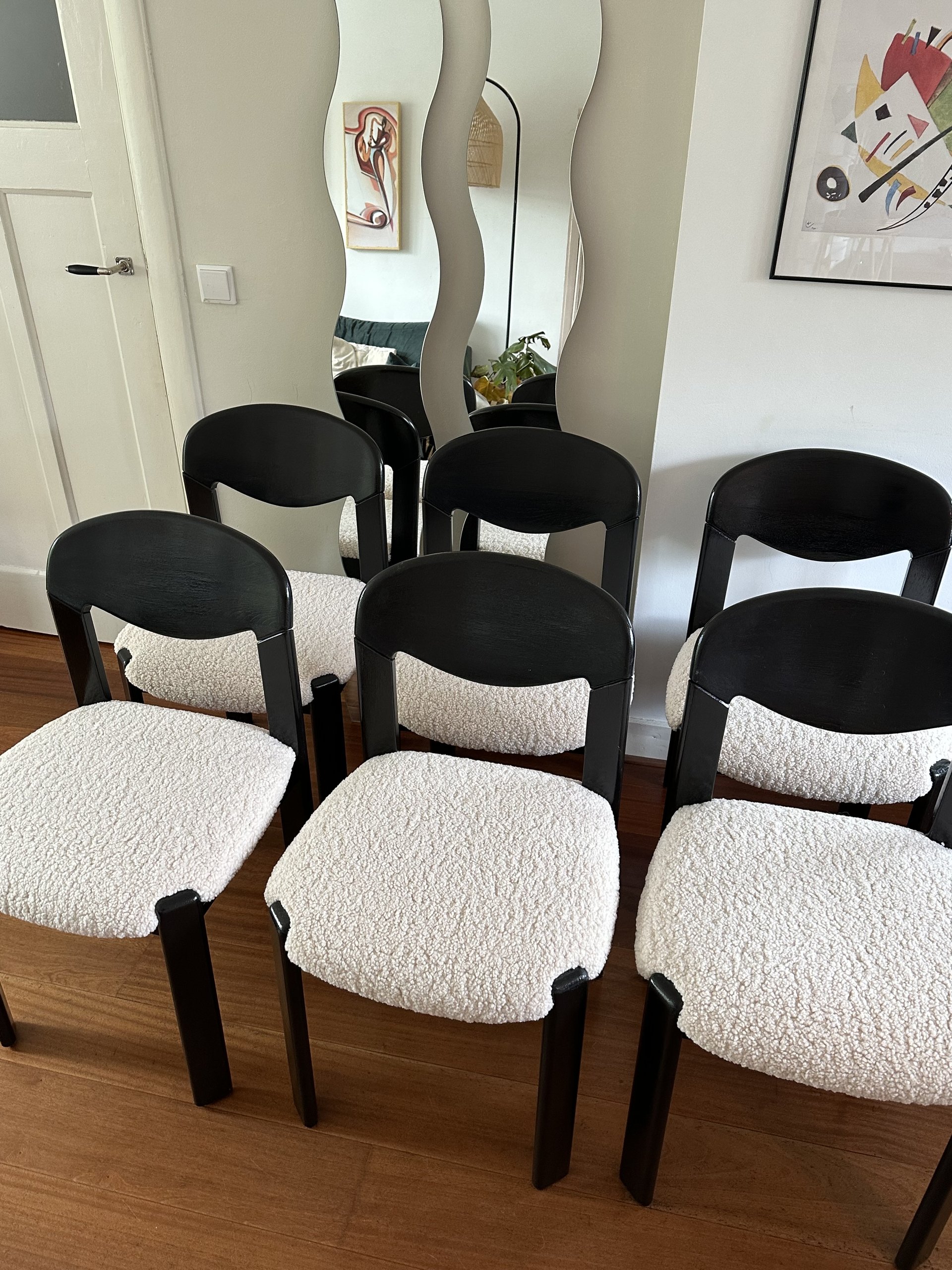 6x Vintage teddy dining room chair | €1,299 | Whoppah