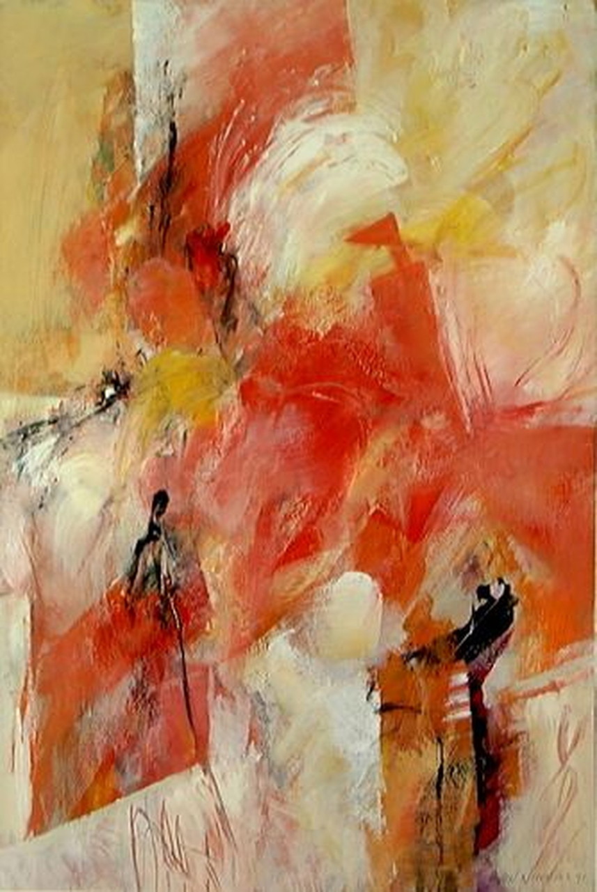 Yon Nicolas - Figures, red background | €955.20 | Whoppah