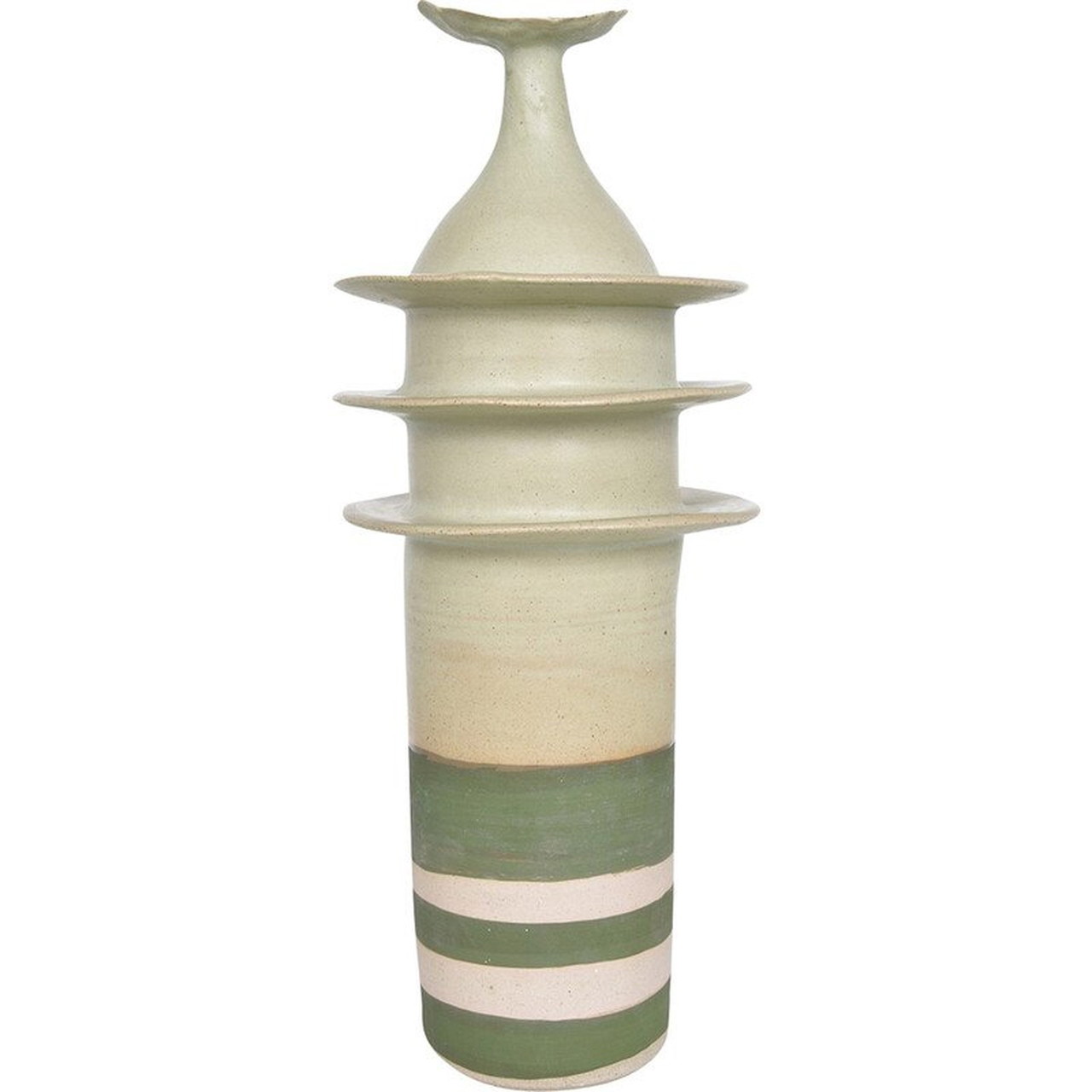 Vintage pottery "Pagoda pot" in sandstone by Alan Ashpool, England ...