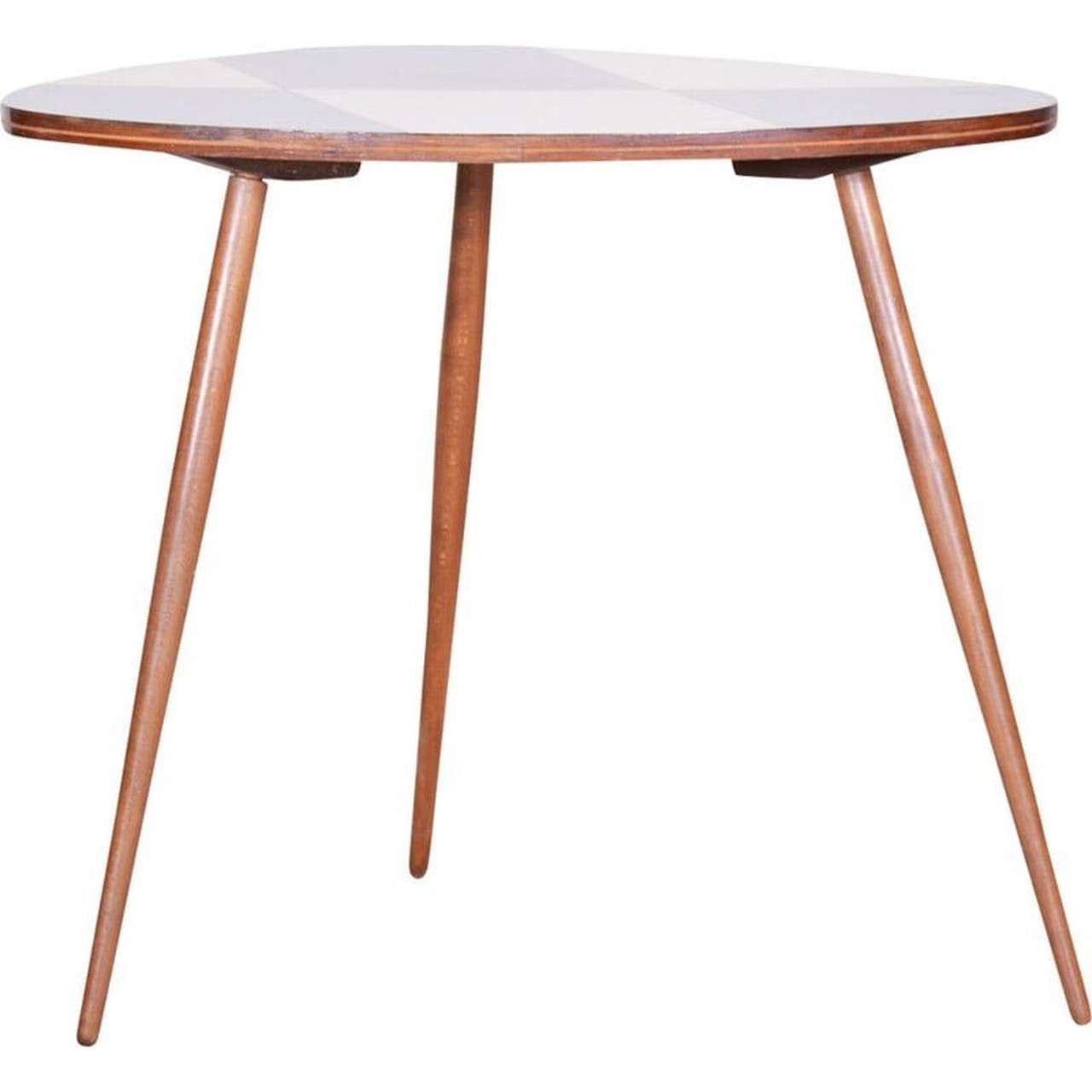 Mesa auxiliar de madera de haya y fórmica de mediados de siglo, color ...