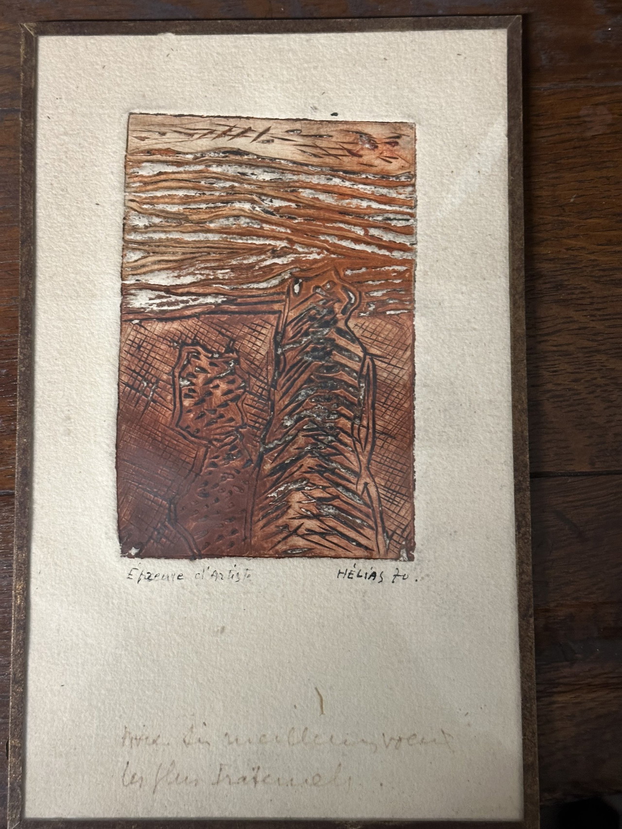 Serge Helias ( 1923-2007 ), relief engraving - artist's proof signed ...