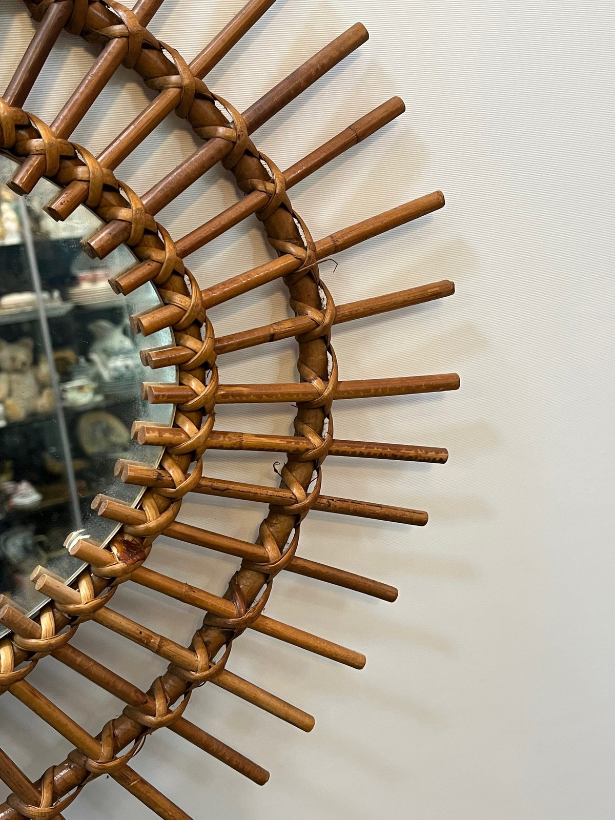 Vintage French Bamboo & Rattan Mirror | €295 | Whoppah