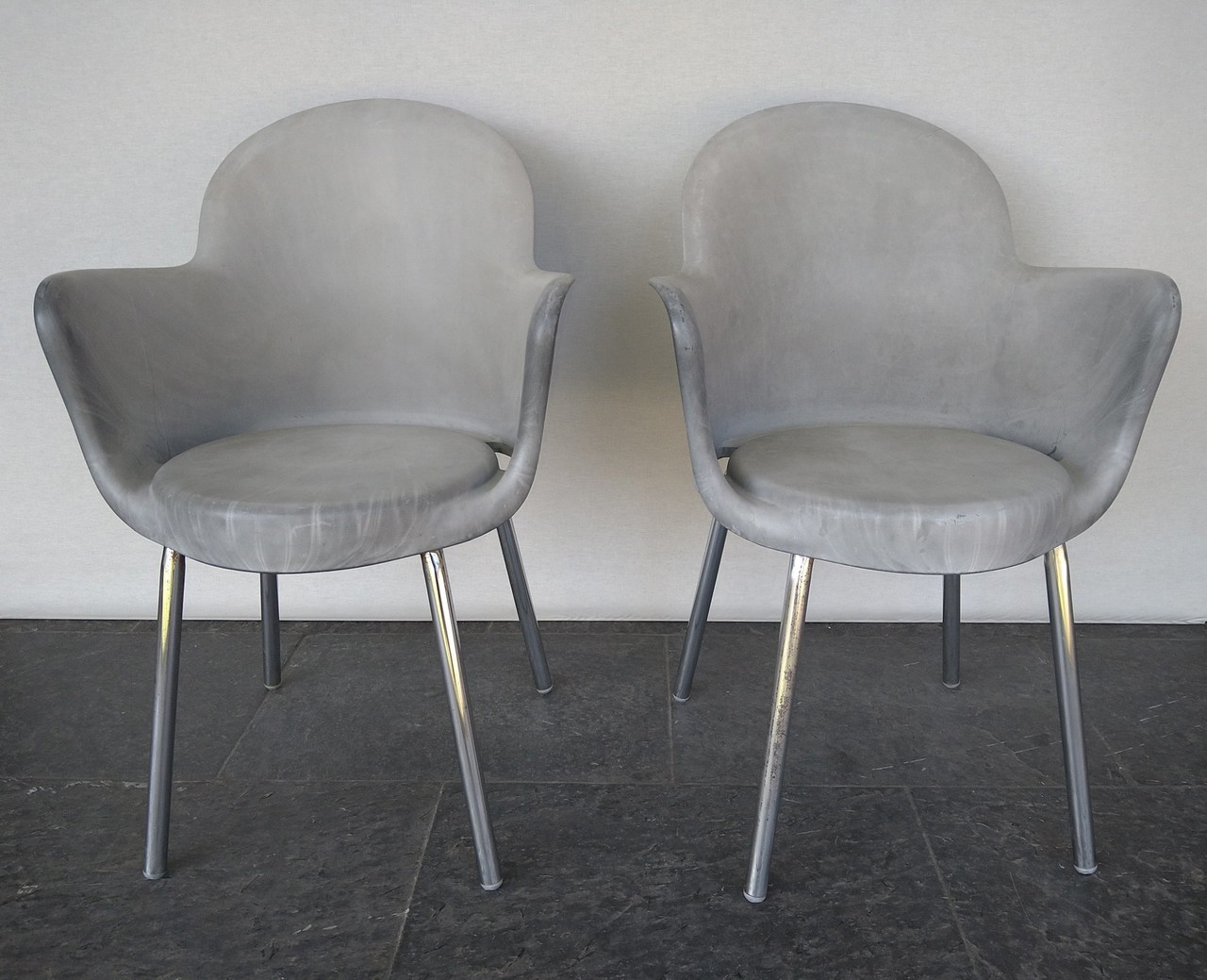 2X ( Set ) Sintesi Gogo Chair, Design Marcello Ziliani In Concrete Look ...