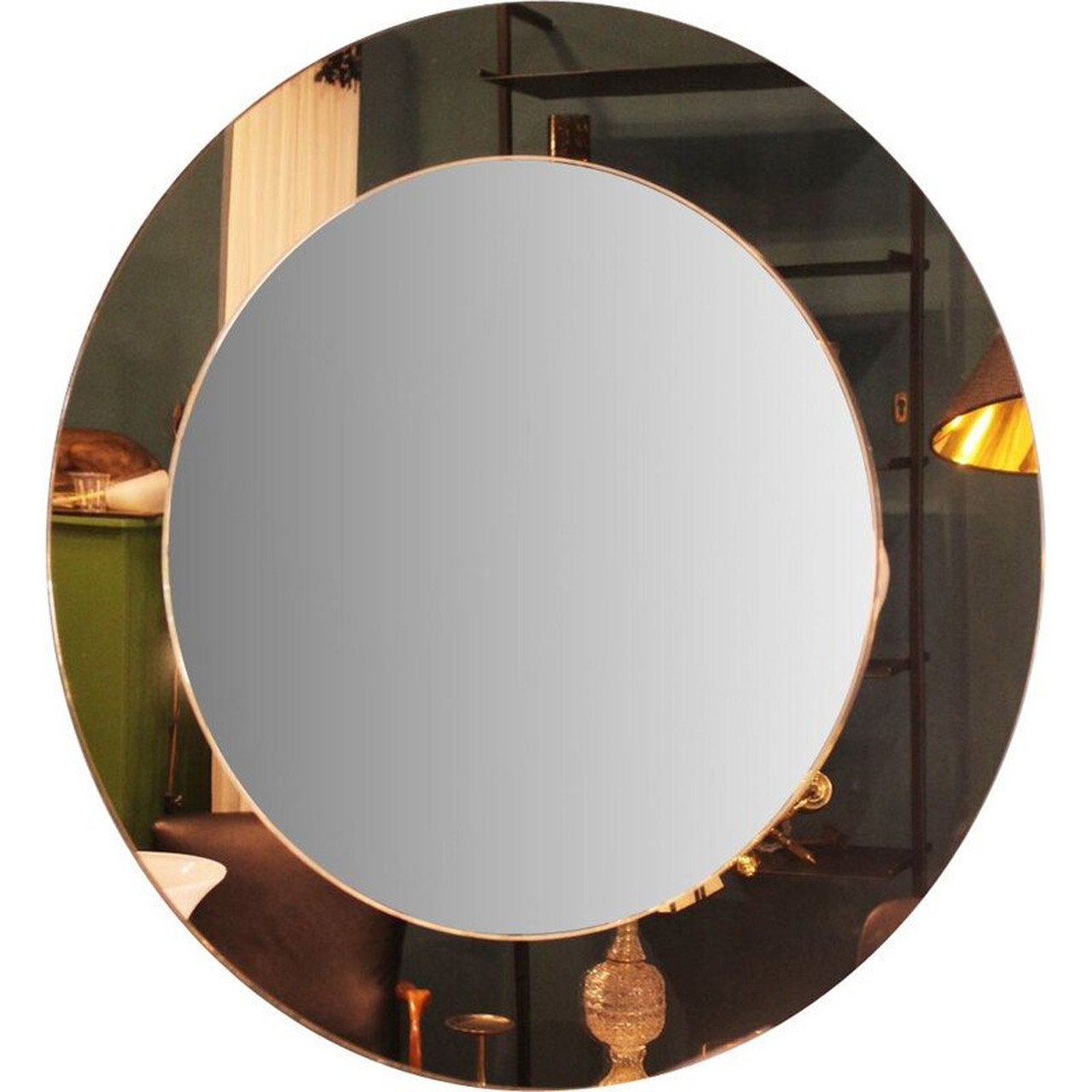 Round vintage mirror oblò in glass minetti furniture and decoration ...