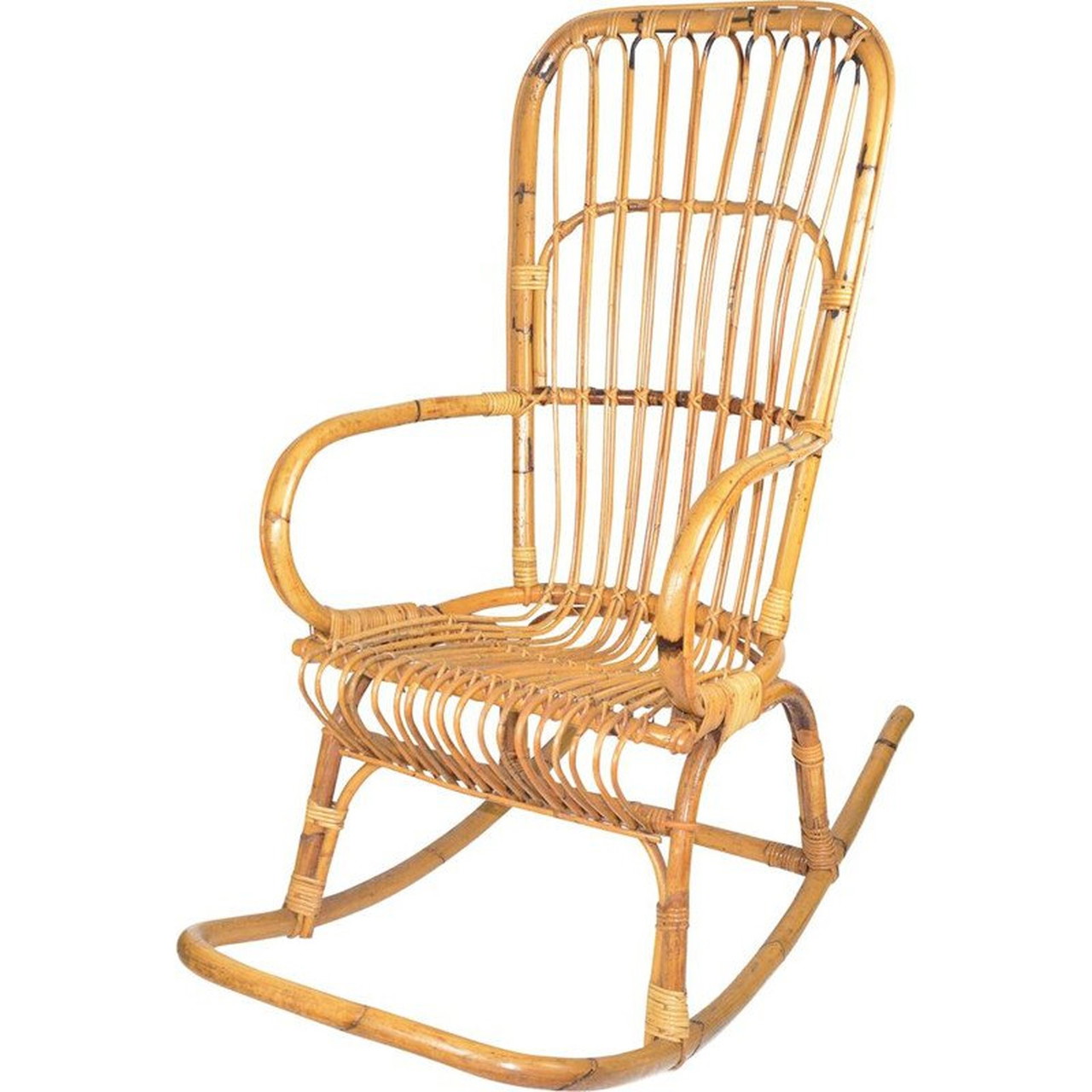 Vintage rattan rocking chair, Denmark 1970 | €490 | Whoppah