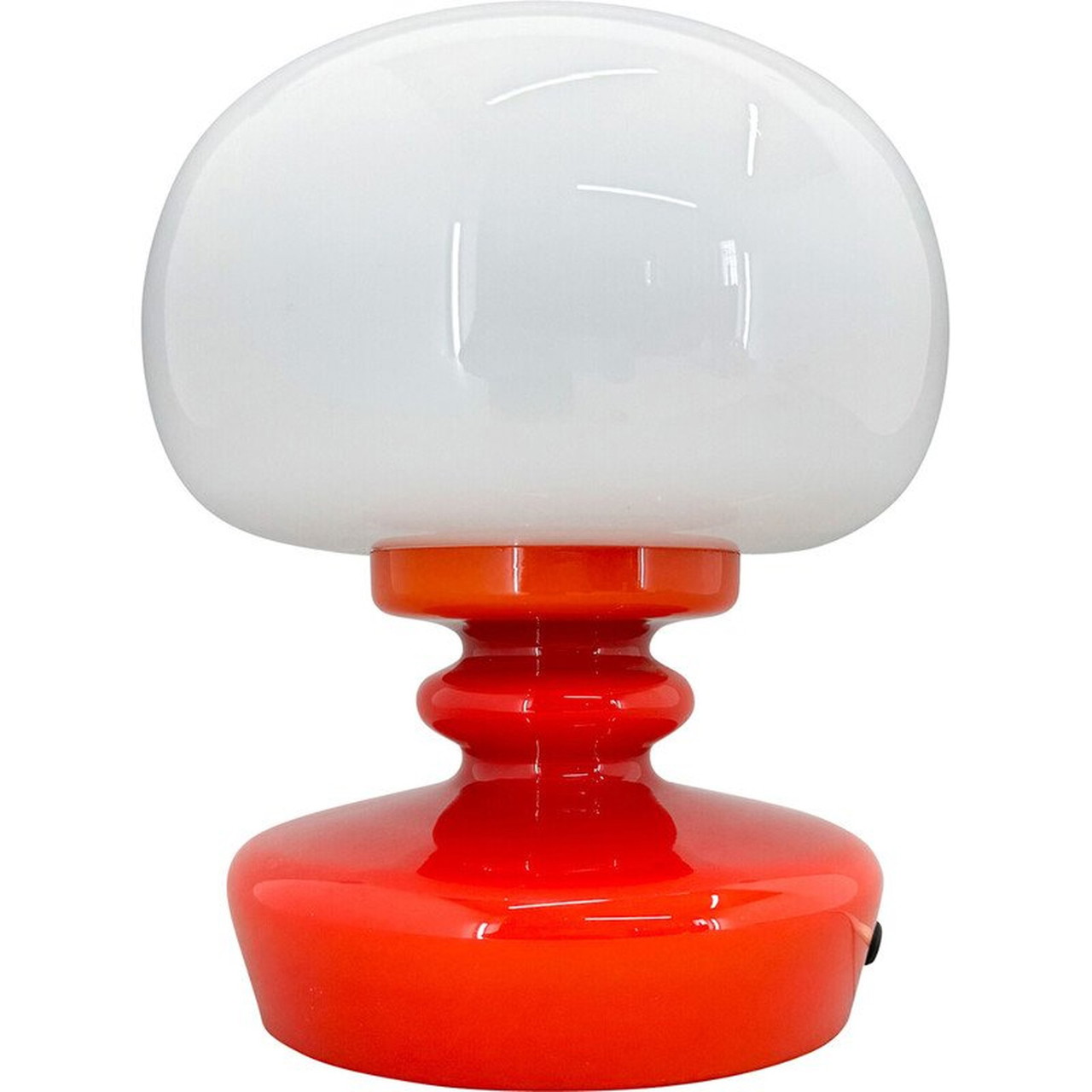 Vintage glass table lamp by Osvetlovaci for Opp JIhlava, Czechoslovakia ...