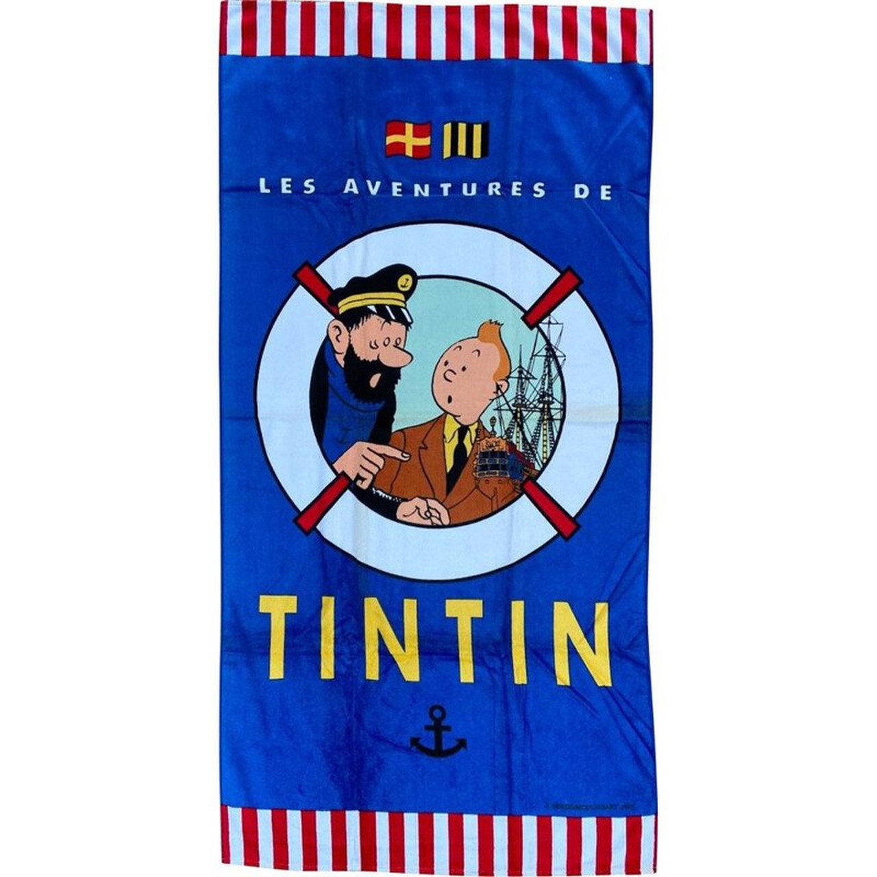 Vintage beach towel "The adventures of Tintin" by Hergé for Jalla, 1995 ...