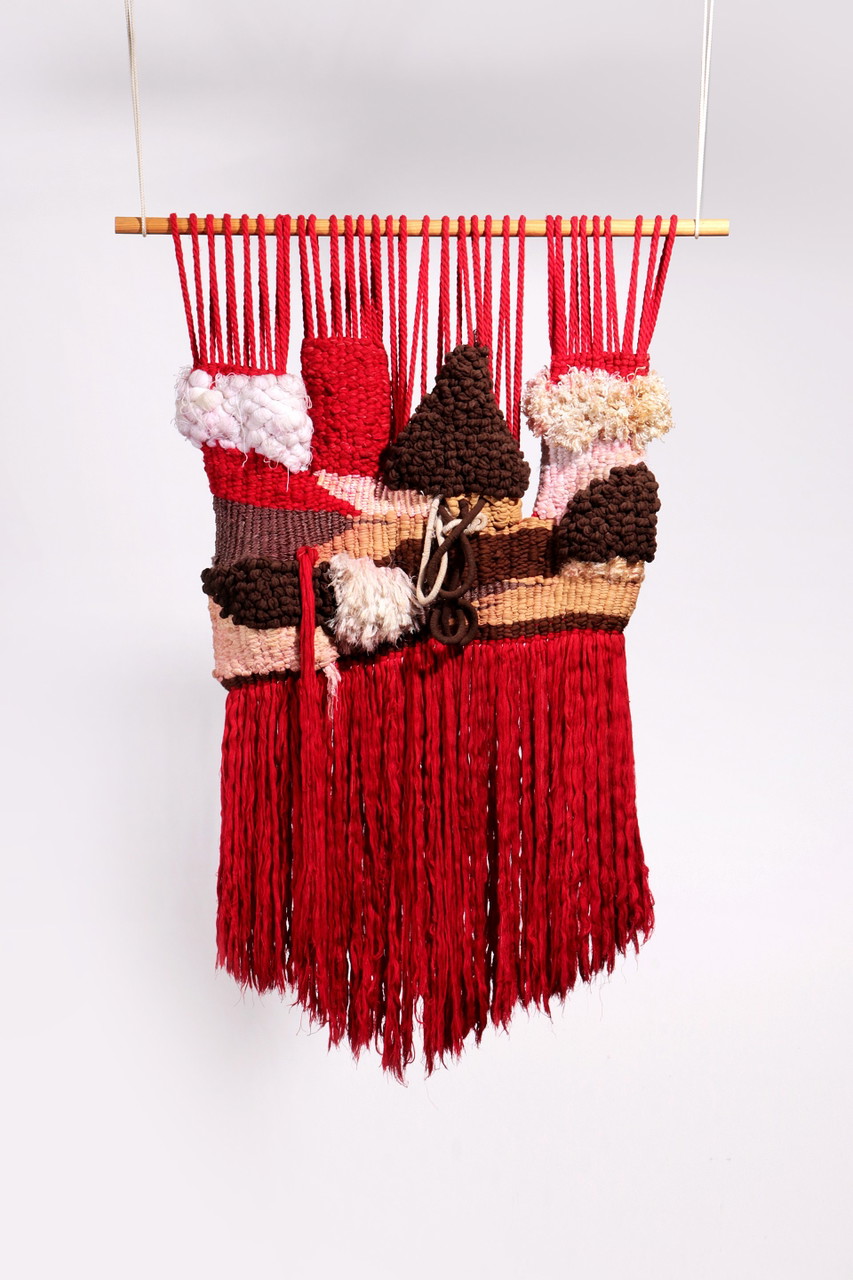 Spanish Textured macramé tapestry from the 1970s - Unique design object ...