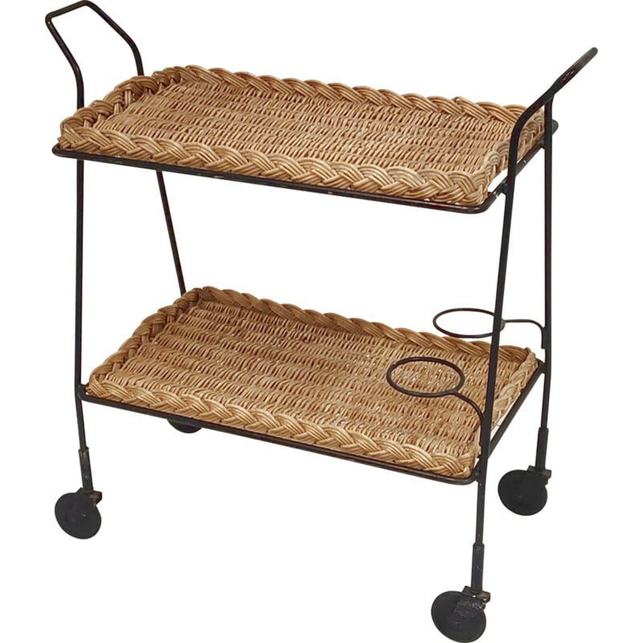 Vintage rattan and steel serving table, 1950s | €349 | Whoppah