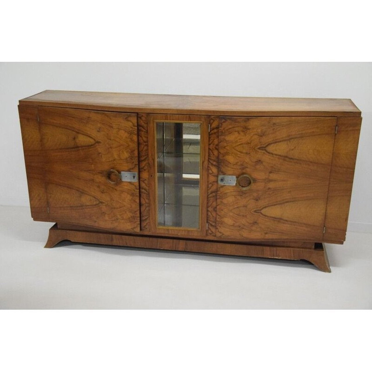 Vintage art deco sideboard with walnut credenza 1930