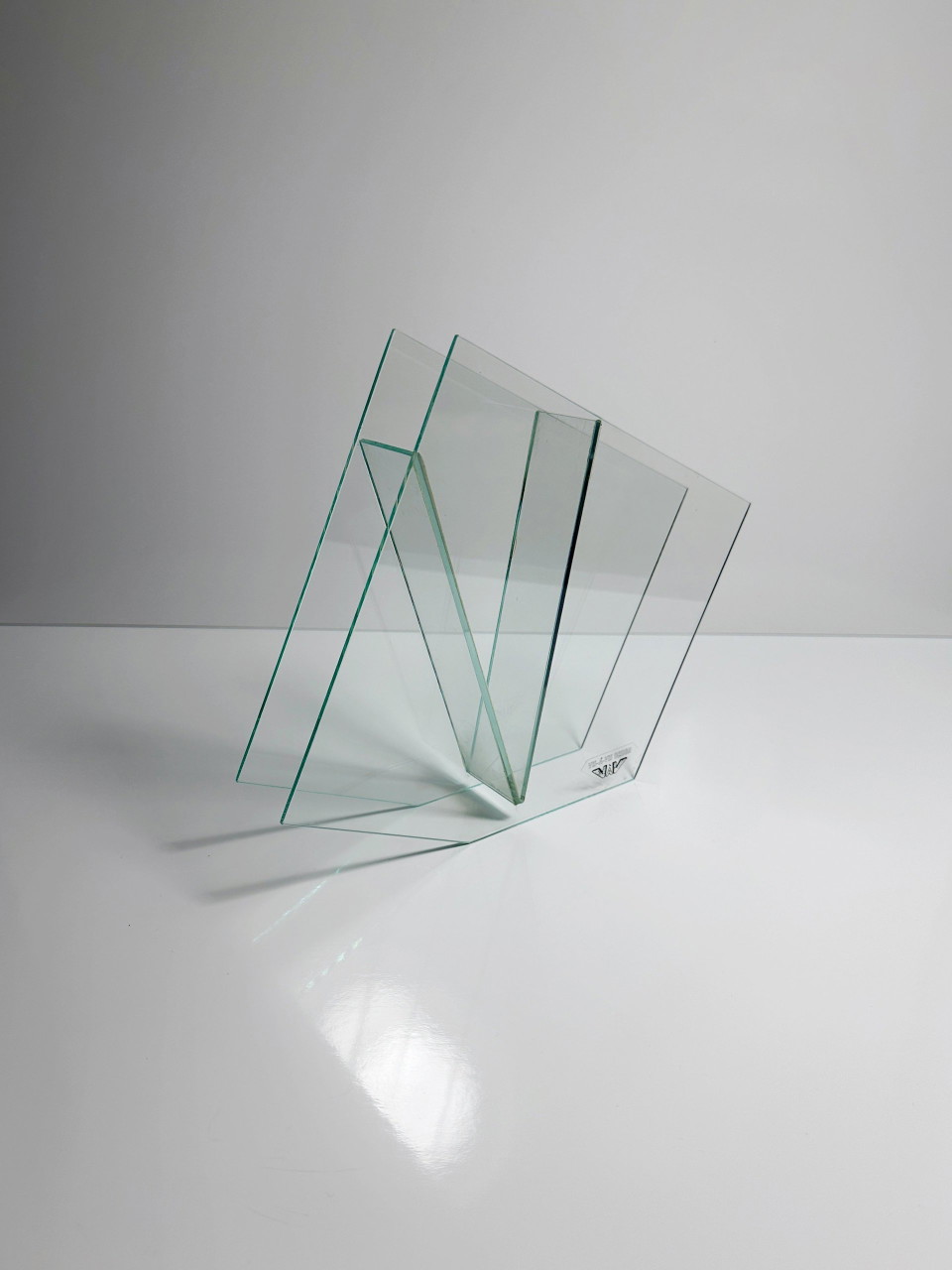 Postmodern Glass Vase Vis-A-Vis Flower Vase Memphis Milano Transparent ...
