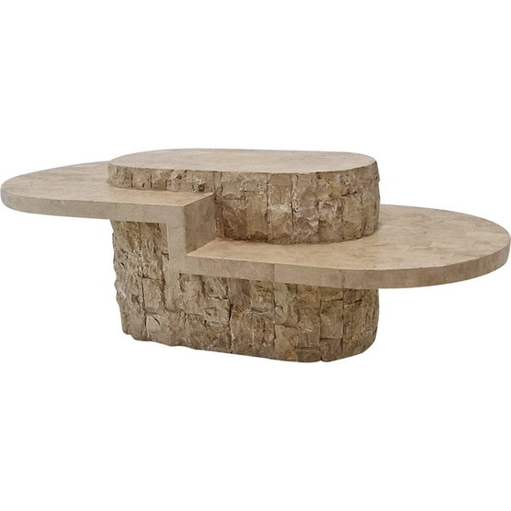 Vintage Mactan stone coffee table by Magnussen Ponte 1980 2 190 Whoppah