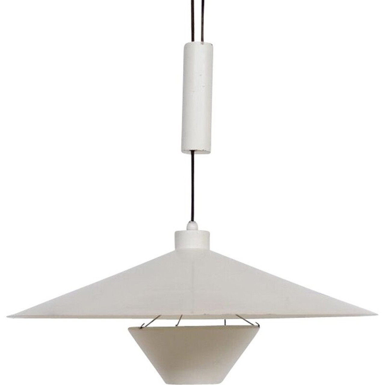 Vintage counterweighted ceiling light in lacquered steel by Florence ...