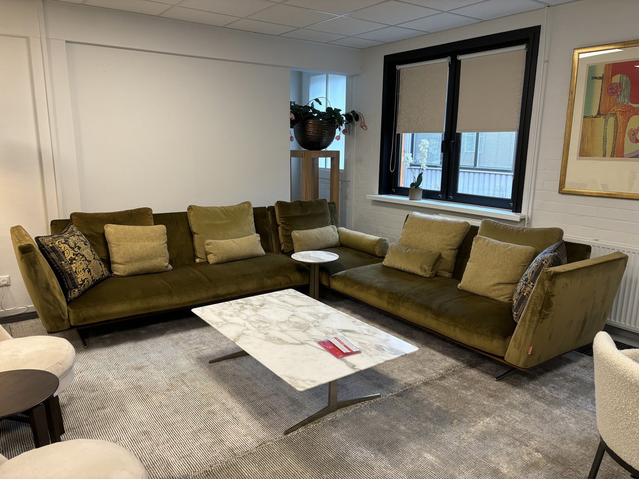 Flexform Evergreen Corner Sofa 310X320 In Velvet Forest Green 10 870 Whoppah