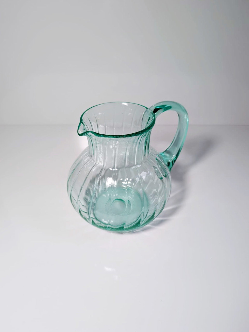 Vintage Glass Carafe Beryl Turquoise Mid - Century Murano Swirl ...