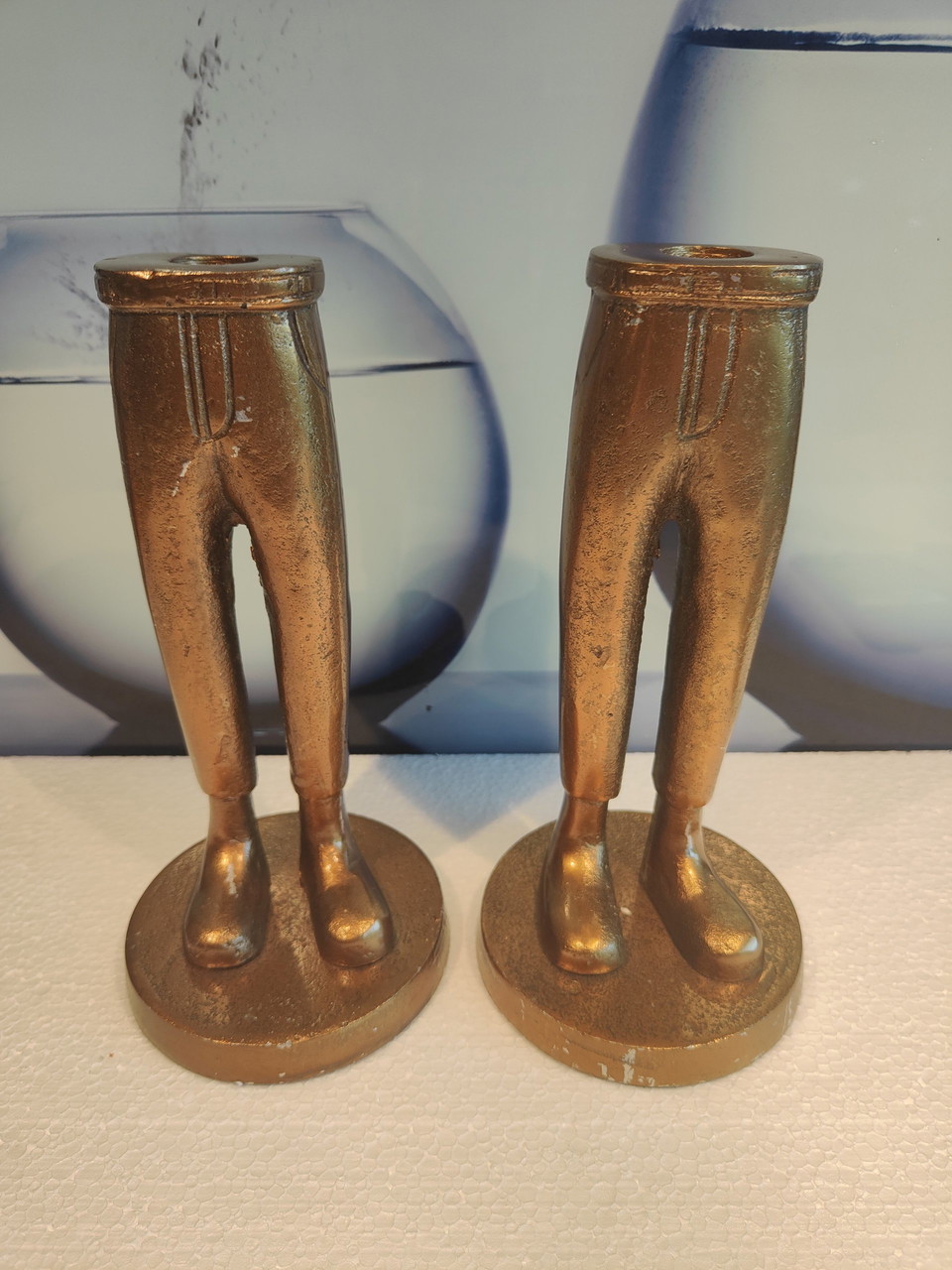 2 Set Antique Candlesticks Legs Metal Heavy Candlestick For A Stick ...