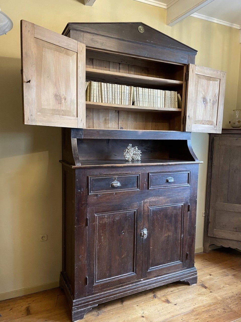 Antique French Buffet Cupboard Kitchen Cupboard Dinner Cupboard Wood ...