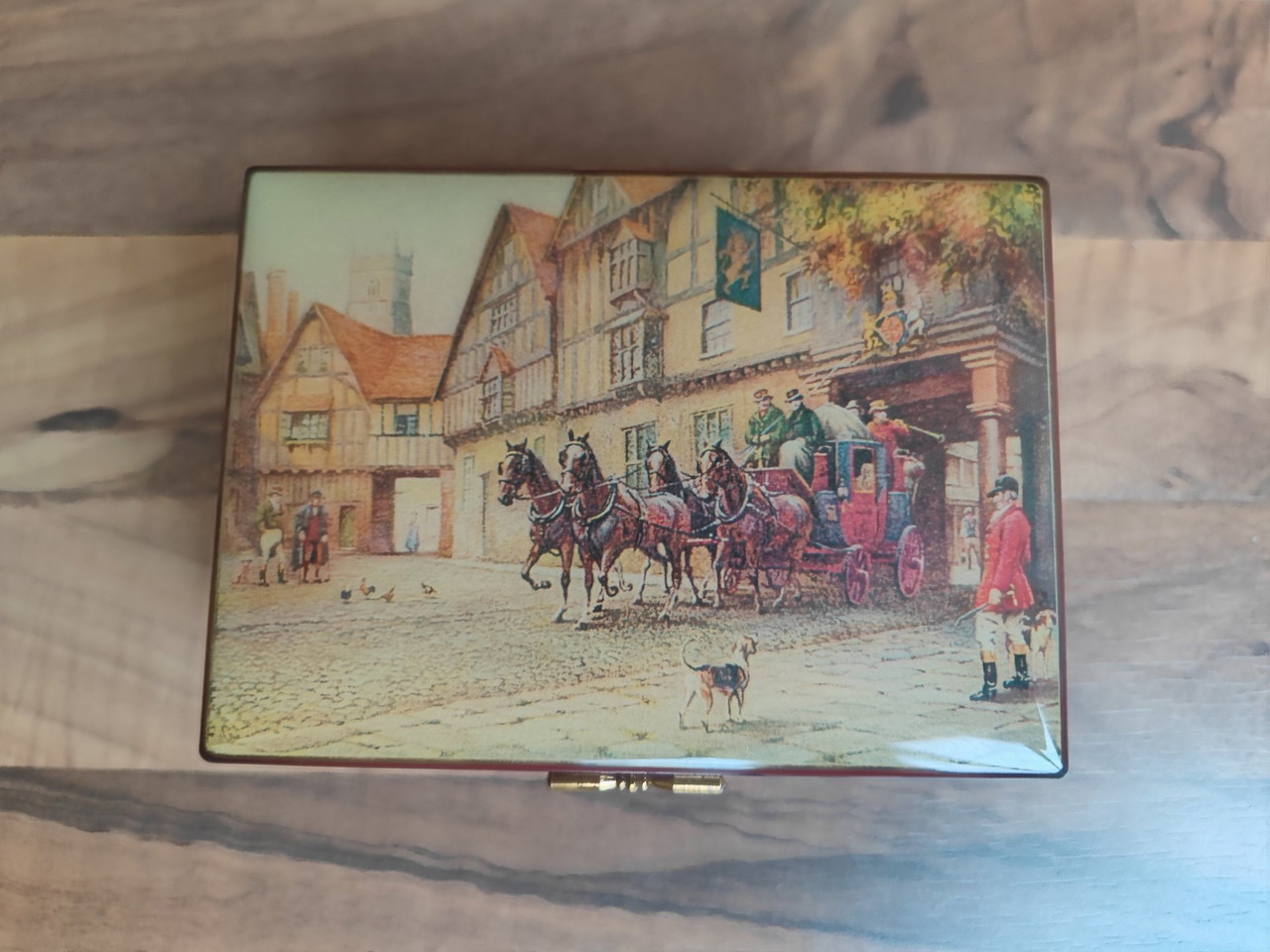 Musical box made of wood, lacquered, Ballerina Original Deichert ...