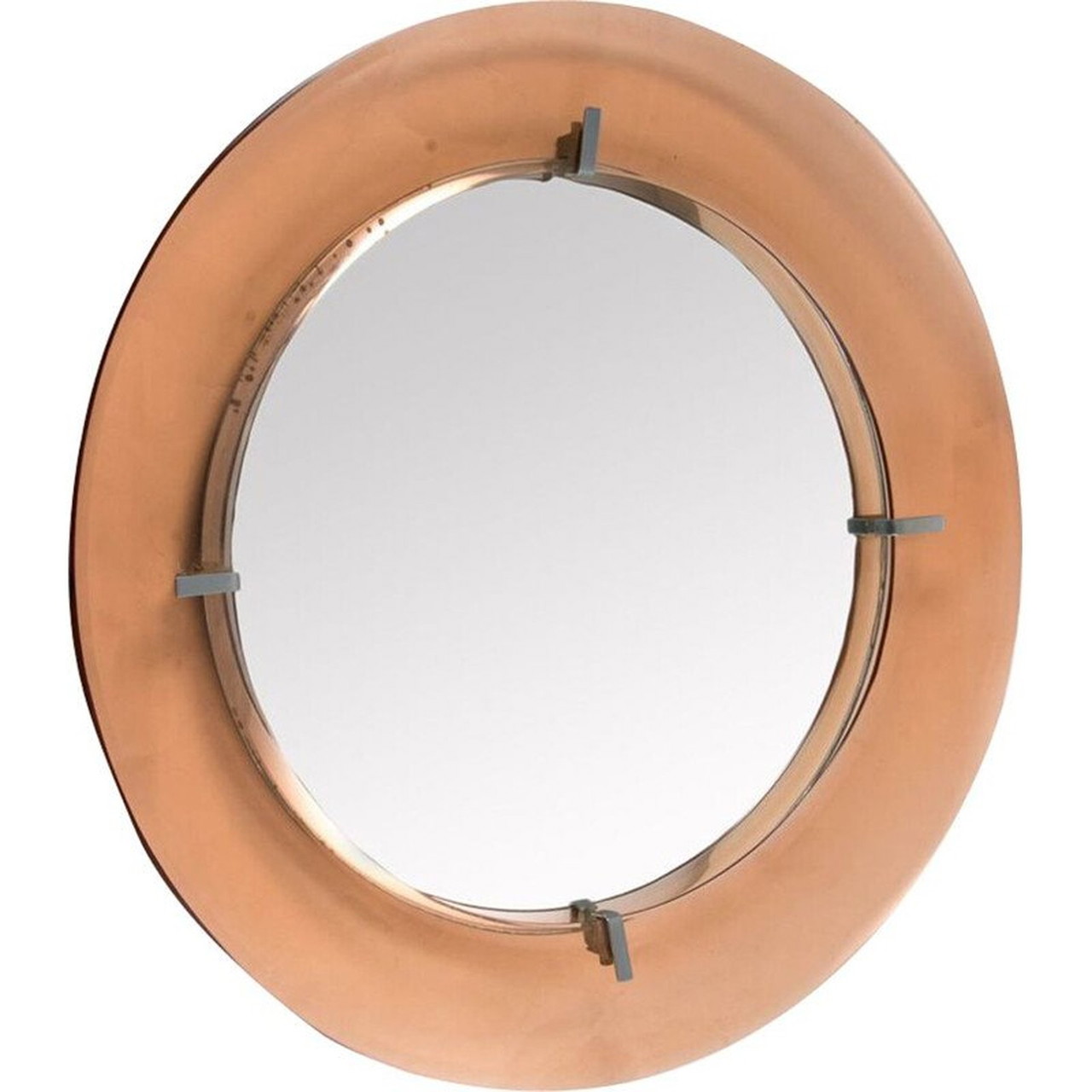 Vintage circular glass mirror by Cristal Art, Italy 1960 | €2,336 | Whoppah