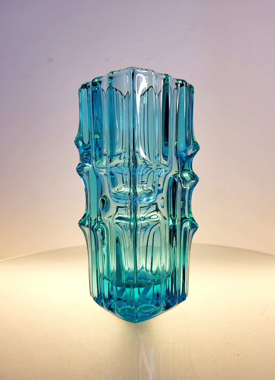 Vintage glass design vase, Vladislav Urban,Sklo Union Rosice, 1960 ...