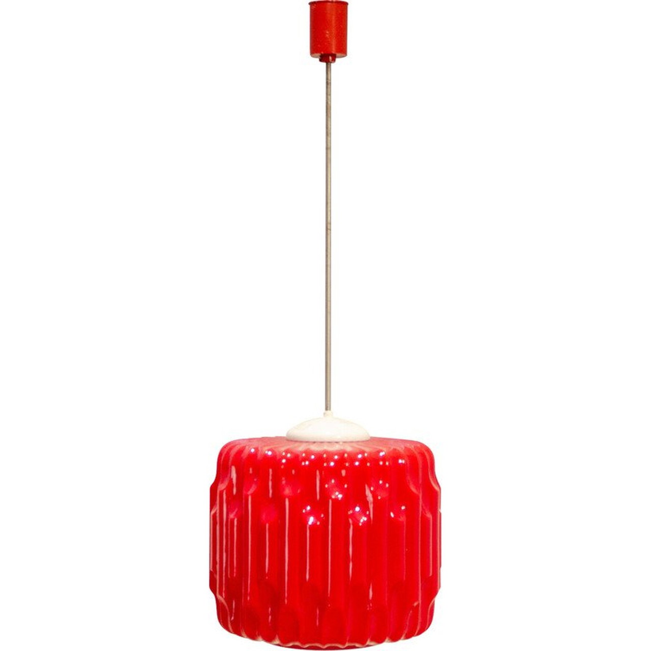 Vintage chandelier in opaline glass and chrome steel by Karel Wolf for ...