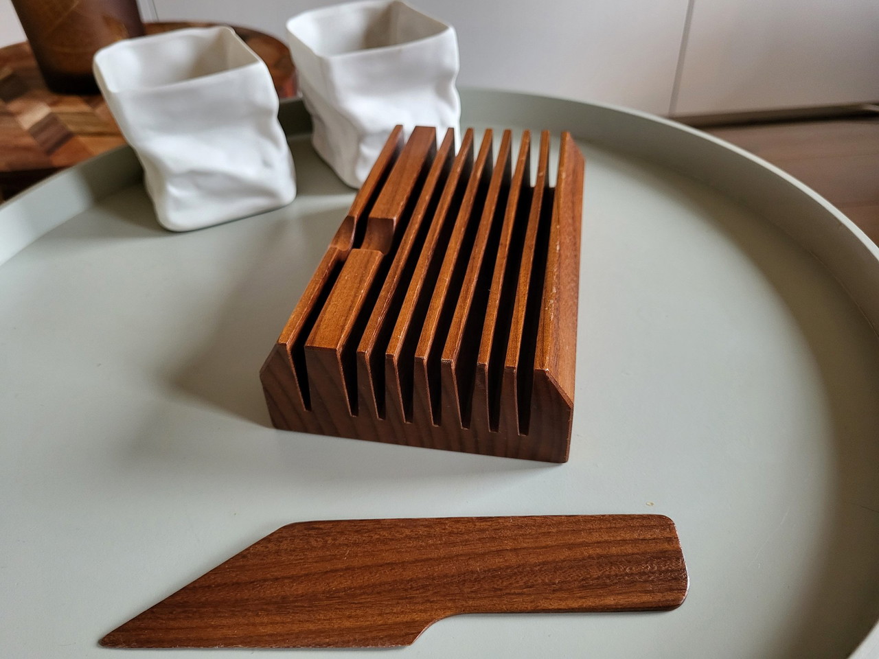 Eric Albinson Design wooden letter holder with wooden opener.letter ...
