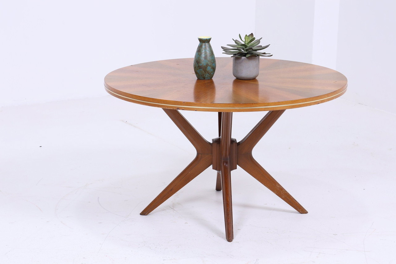 Round vintage coffee table 60s | Mid - Century table sofa table living ...