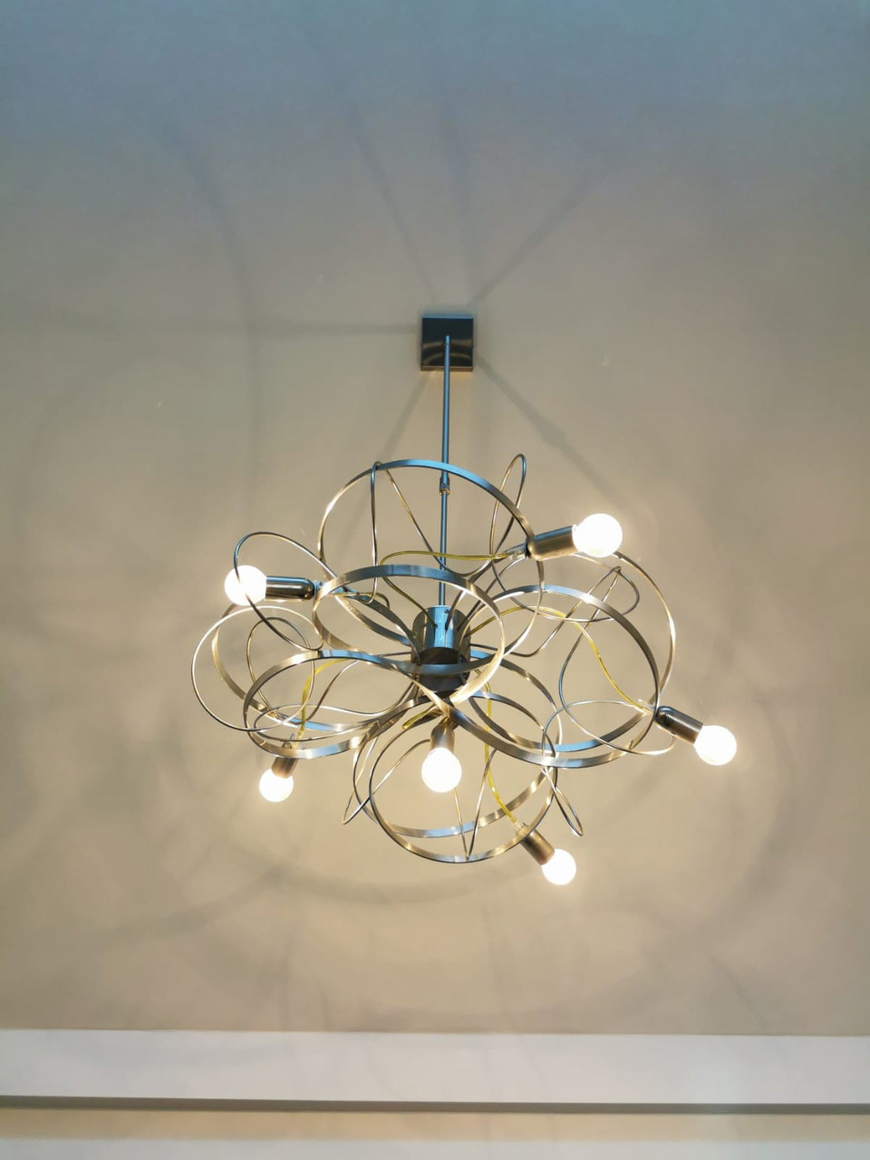 Stainless steel design vide ceiling hanging lamp | €199 | Whoppah
