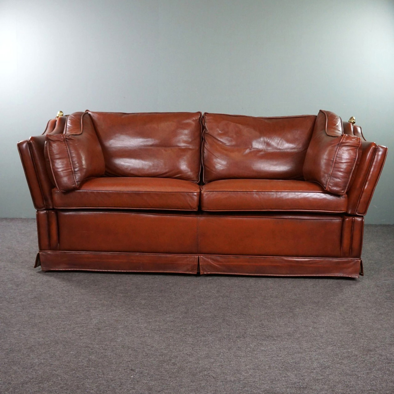 2-seater castle sofa made of cowhide leather in cognac color | €990 ...